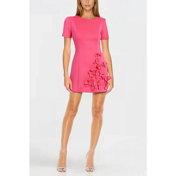 Dresses | One33 Social Fuchsia The Vega 3d Fuchsia Flower Cocktail ...